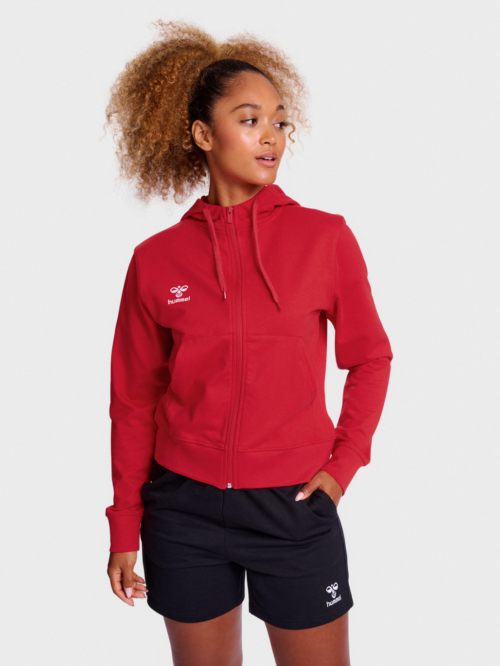 hummel GO 2.0 ZIP HOODIE WOMAN - TRUE RED | hummel.net