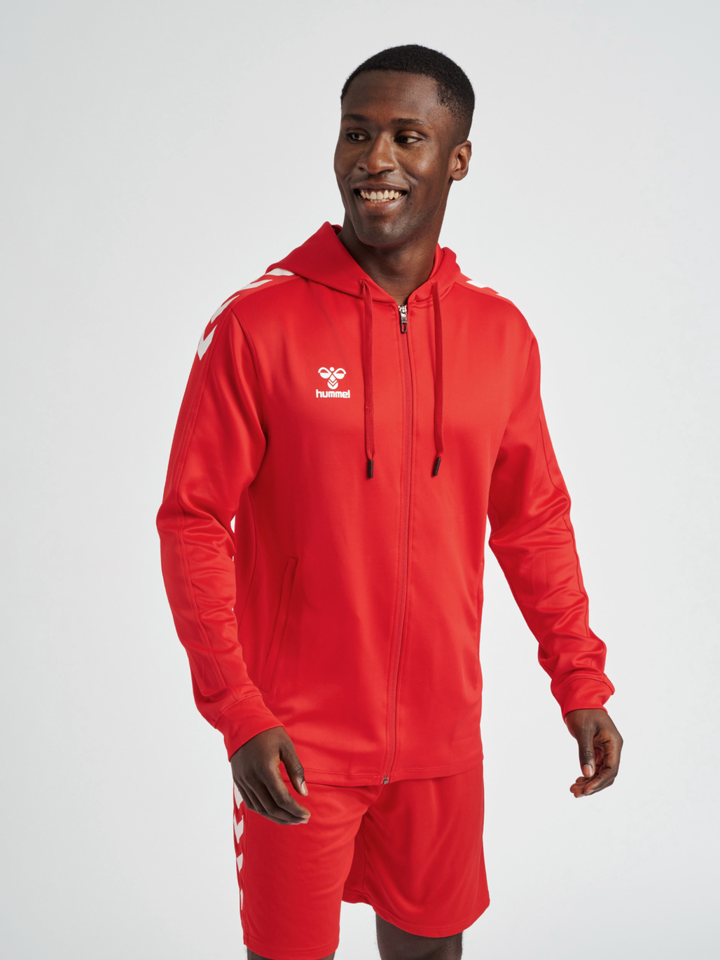 hummel CORE XK POLY ZIP HOOD SWEAT - TRUE RED | hummel.net