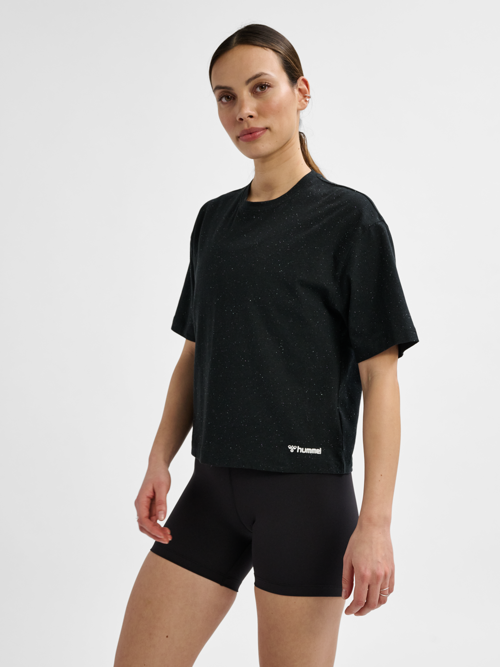 hummel MT ULTRA BOXY SHORT T-SHIRT - BLACK/MULTI COLOUR MELANGE | hummel.net