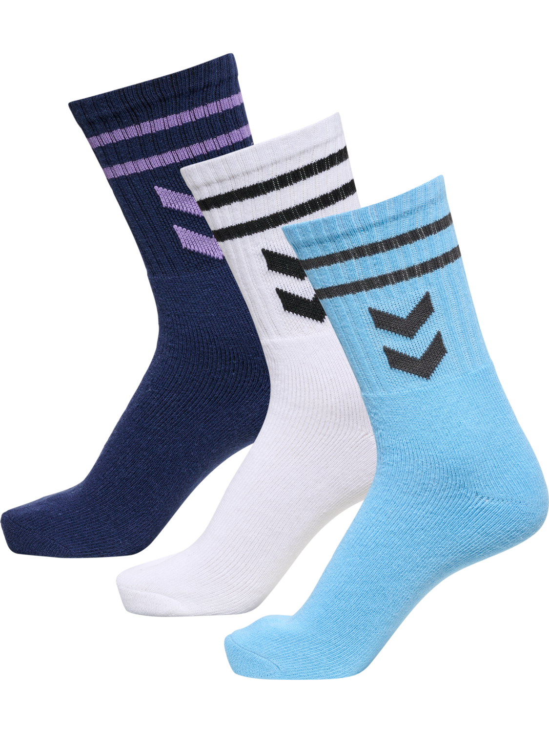 hummel 3-PACK SS23 SOCKS - WHITE/MARINE/BALTIC SEA | hummel.net