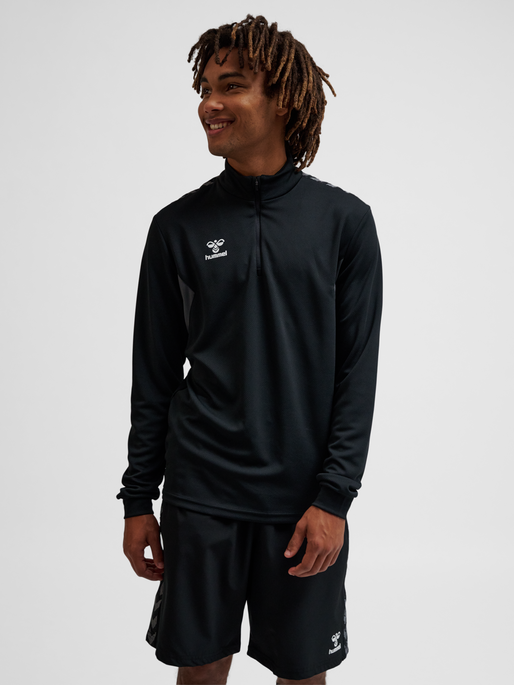 hummel AUTHENTIC HALF ZIP SWEAT - BLACK | hummel.net