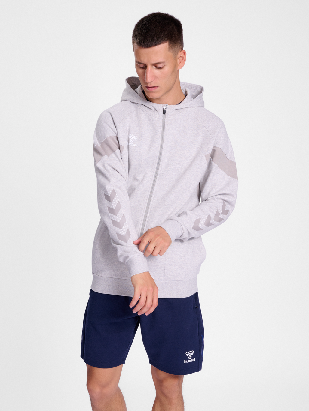 hummel TRAVEL ZIP HOODIE - LIGHT GREY MELANGE | hummel.net