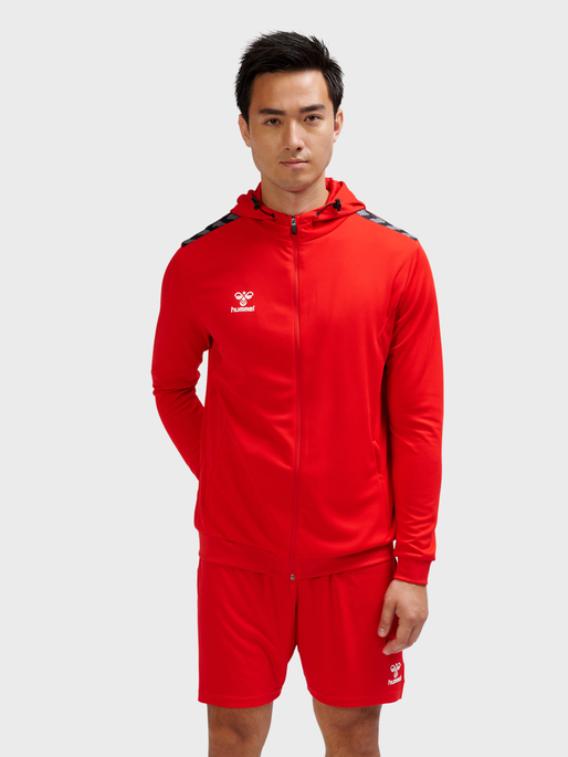 hummel AUTHENTIC PL ZIP HOODIE - TRUE RED | hummel.net