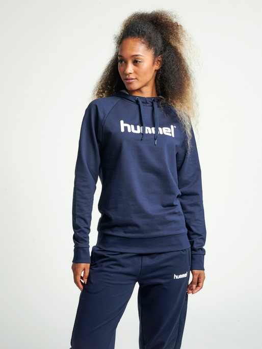 Hummel Go Cotton Logo Hoodie Woman Marine