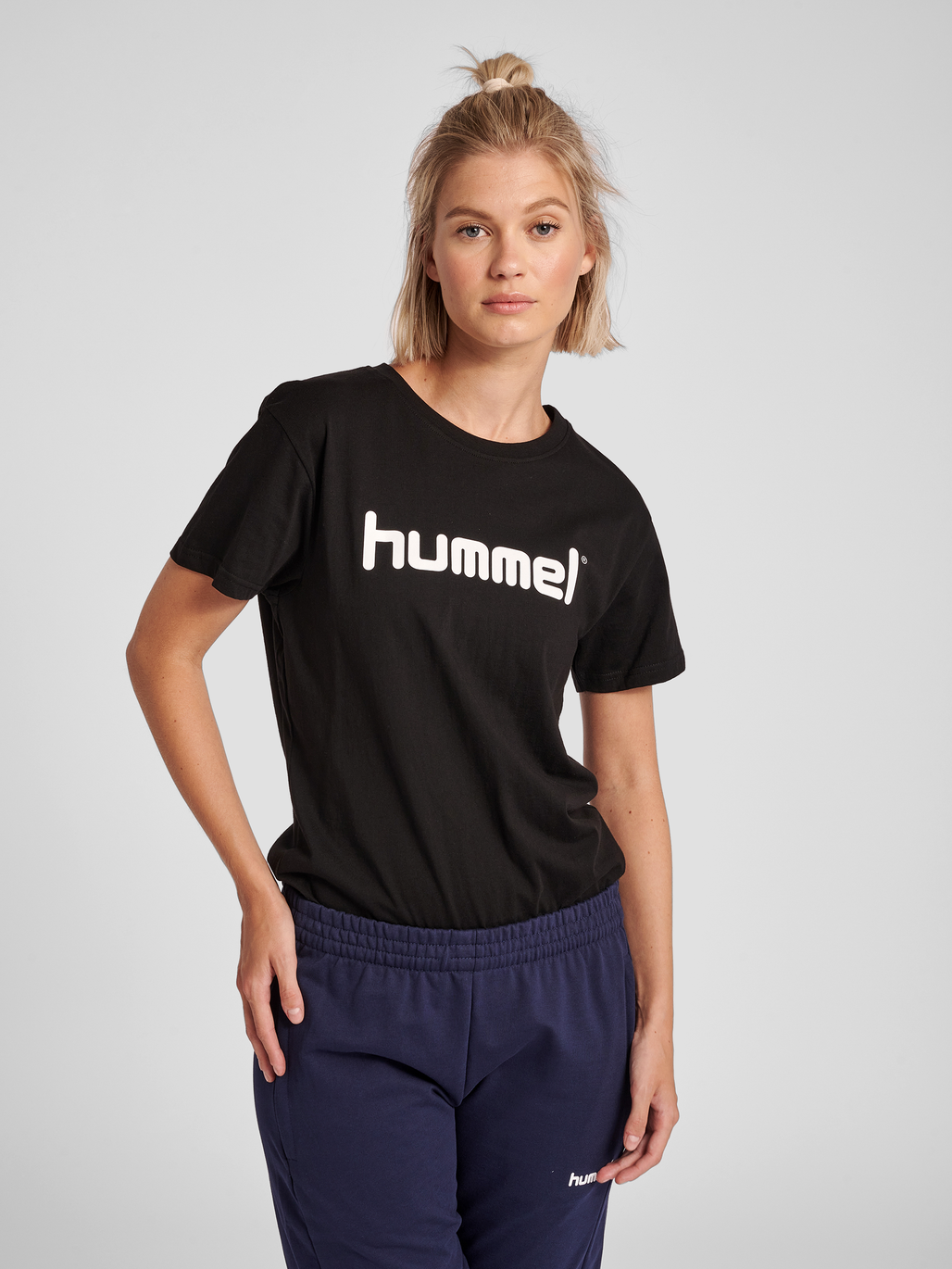 Hummel Go Cotton Logo T Shirt Woman Ss Black