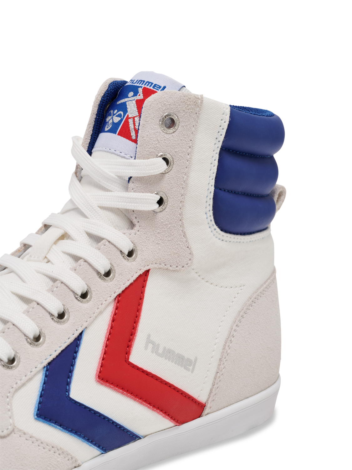 hummel HUMMEL SLIMMER STADIL HIGH - WHITE/BLUE/RED/GUM | hummel.net